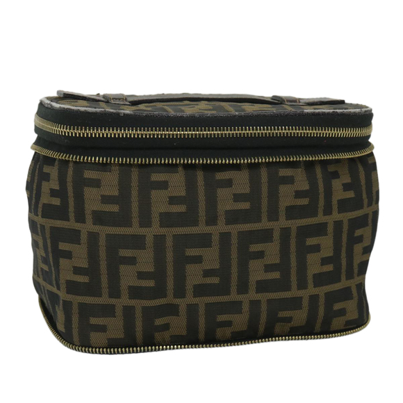 Fendi | Bags | Fendi Zucca Canvas Vanity Cosmetic Pouch Black Brown ...